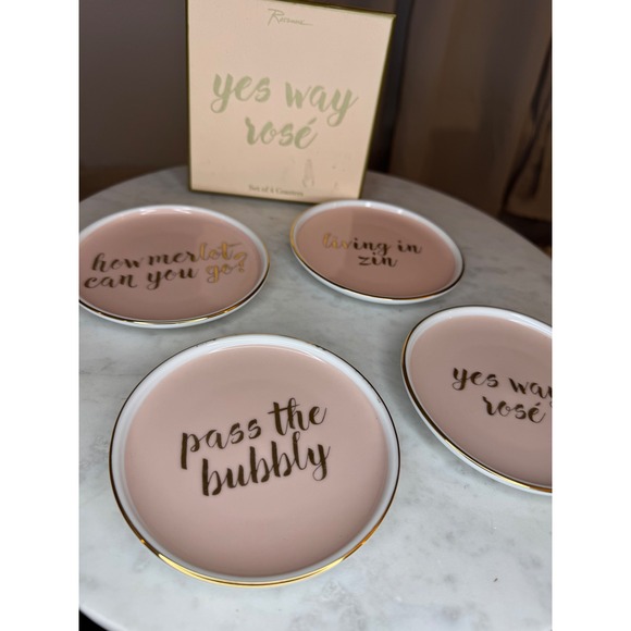 Rosanna | Dining | New Rosanna Yes Way Ros Coasters Set Of 4 Funny Wine ...